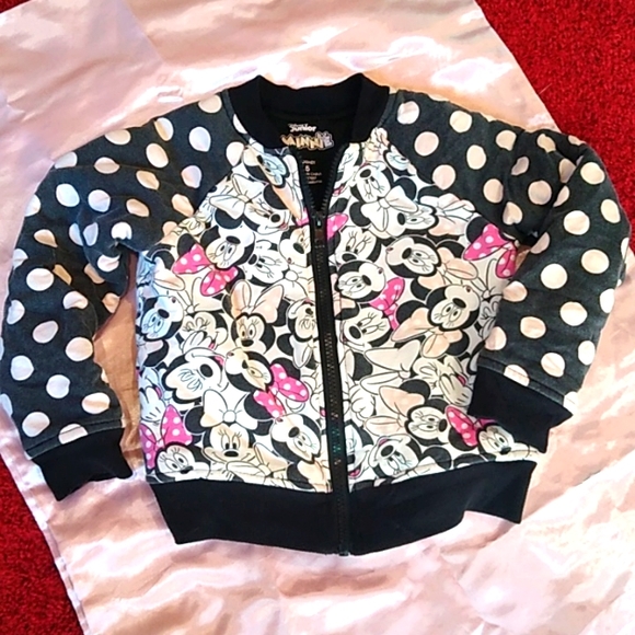 Disney | Jackets & Coats | Disney Jr Minnie Mouse Quilted Jacket Polka ...